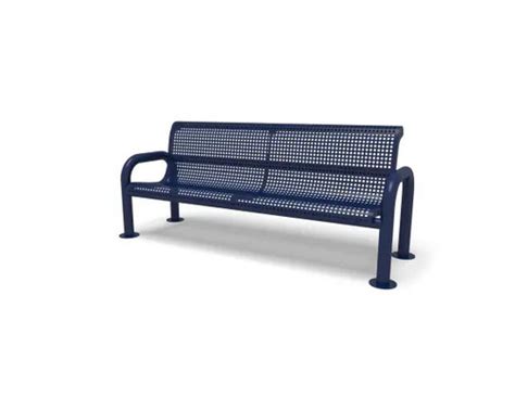 Contemporary Perforated Collection Outdoor Bench With Back By Wabash