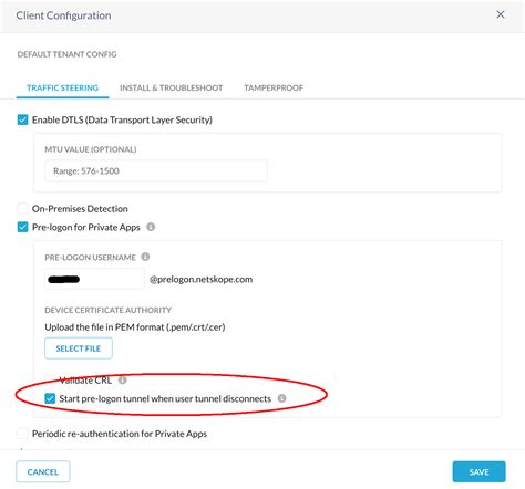 Configure Client Prelogon Connectivity Netskope Knowledge Portal