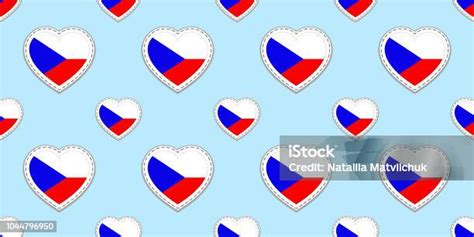 체코 공화국 깃발 완벽 한 패턴입니다 벡터 체코 Stikers를 플래그입니다 사랑 하트 기호 언어 코스 스포츠 페이지 여행 지리적 요소에 대 한 배경 체코 애국 디자인 겨울