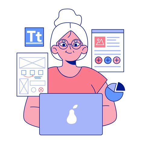 Mayor Desarrollador Antiguo Mujer Programación Y Codificación