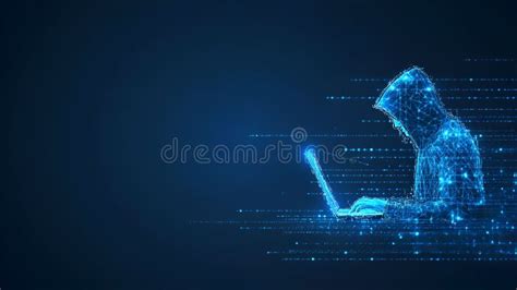 Network Intrusion Hacker Exploiting System Vulnerabilities With A Laptop Stock Image Image Of