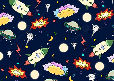 폭발 플레어 만화 비행선 팝 스타일 우주 배경 만화 도안 우주 배경 우주 공간 배경 일러스트 및 사진 무료 다운로드 Pngtree