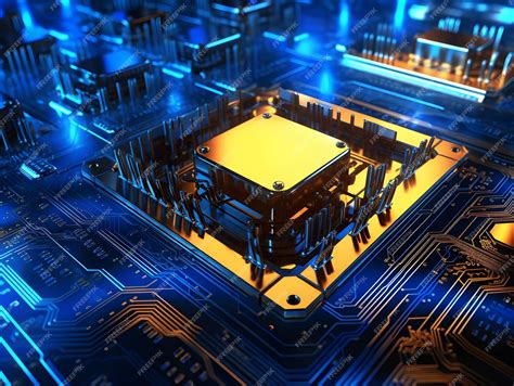 Premium Ai Image Futuristic Circuit Board Background With Processor Modern Technology Chip