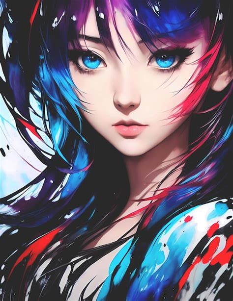 Premium Ai Image Colorful Anime Girl Created With Artificial Intelligence