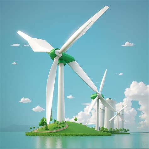 3d Vector Wind Turbine Green Energy Clean Energy Environmental Alternative Energy Concept