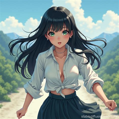 Japanese Anime Female Running Away Stable Diffusion Online