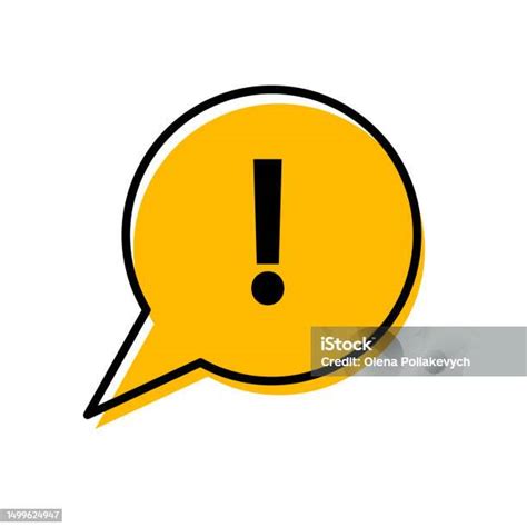 검은색 위험 경고 주의 표시 주황색 말풍선 아이콘의 느낌표 기호입니다 벡터 그림입니다 가리키기에 대한 스톡 벡터 아트 및 기타