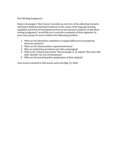 Writing Assignment 1 2020 Pdf