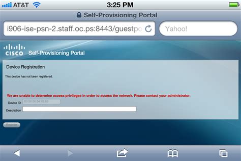Ise Byod Error We Are Unable To Determine Access Privileges On