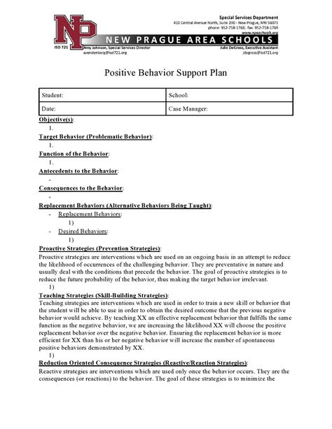 47 Useful Behavior Plan Templates Bip Examples Templatelab