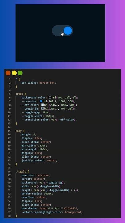 Toggle Button Using Html Css And Js Shorts Youtube