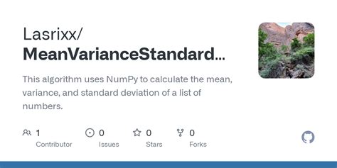 Github Lasrixxmeanvariancestandarddeviationcalculator This