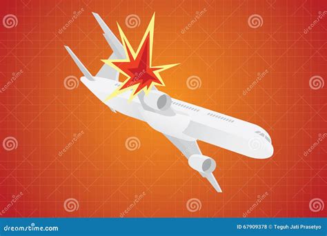 Plane Hijack Hijacking Illustration With Gun Pistols Stock Vector Illustration Of Falling