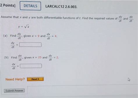 solved assume that x and y are both differentiable functions