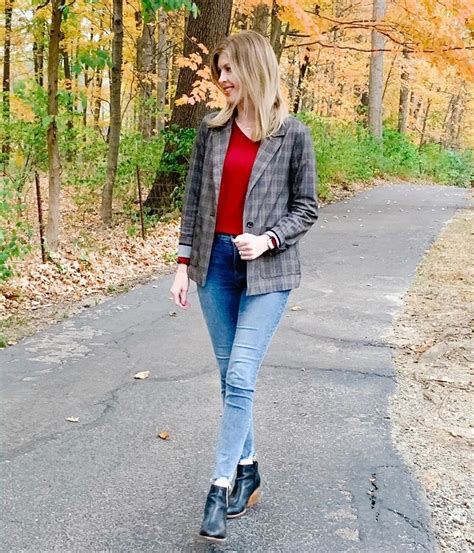 Plaid Blazer Fall Style Plaid Blazer Outfit Blazer Outfits Autumn