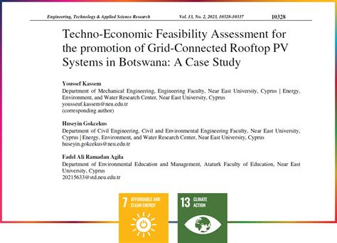 Techno Economic Feasibility Assessment For The Promotion Of Grid Connected Rooftop Pv Systems In