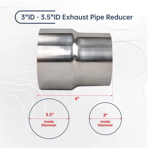Exhaust Pipe Adapter 35 Id To 4 Od Reducer 5 Inch Long 304