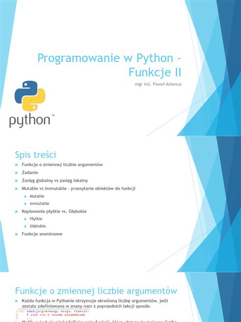 Programowanie W Python Funkcje Ii Pdf Programowanie W Python Funkcje Ii Pdf