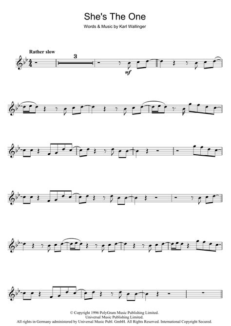 Shes The One Sheet Music Robbie Williams Violin Solo