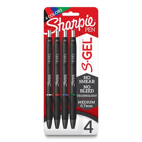Sharpie S Gel Pens 07 Mm Pen Point Size Assorted Gel Based Ink 4 Pack