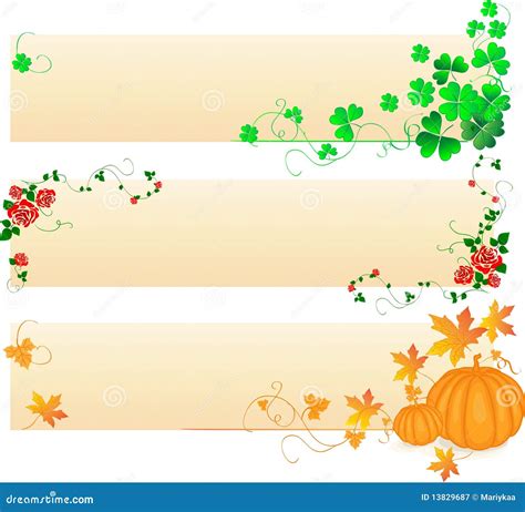 Seasonal Banners Stock Vector Illustration Of Orange 13829687