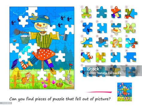 어린이와 성인을 위한 논리 게임 그림에서 떨어진 퍼즐 조각을 찾을 수 있습니까 아이들 수수께끼 책을위한 페이지입니다 세심함을위한 작업 공간적 사고 개발 온라인 플레이 0명에