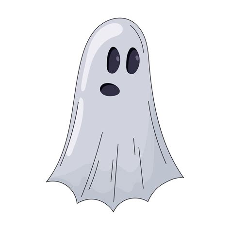 Simple Vector Isolated Sticker Of Cute Ghost Character From Bed Sheet