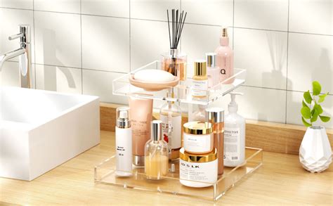 Niubee 2 Tier Acrylic Bathroom Cosmetic Storage Organizer