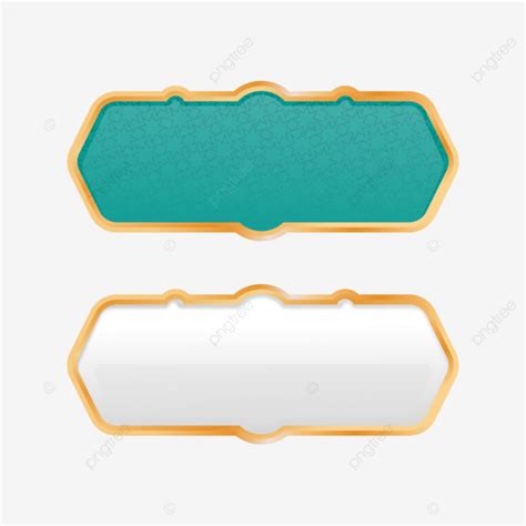 Green Golden Arabic Banner Islamic Frame Design With Geometric Pattern Heading Box Vector