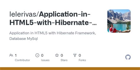 GitHub Lelerivas Application In HTML5 With Hibernate Framework