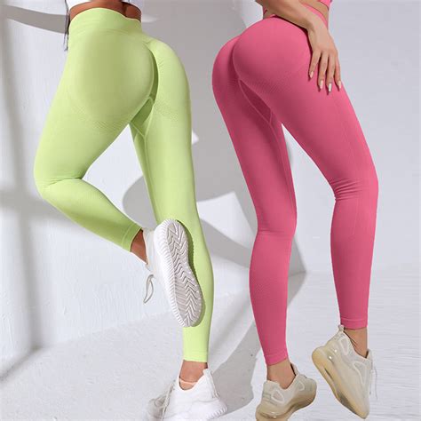 Hot Sex Yoga Girls Leggings Seamless Peach Hip Yoga Pant High Waisted Workout Gym Pants Tummy