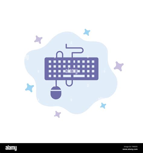 Device Interface Keyboard Mouse Obsolete Blue Icon On Abstract Cloud Background Stock Vector