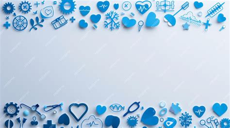 Medical And Health Frame Border Background With Blue Icons For