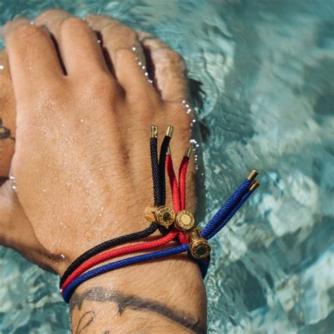 Black Cord String Toggle Bracelet For Men Gold