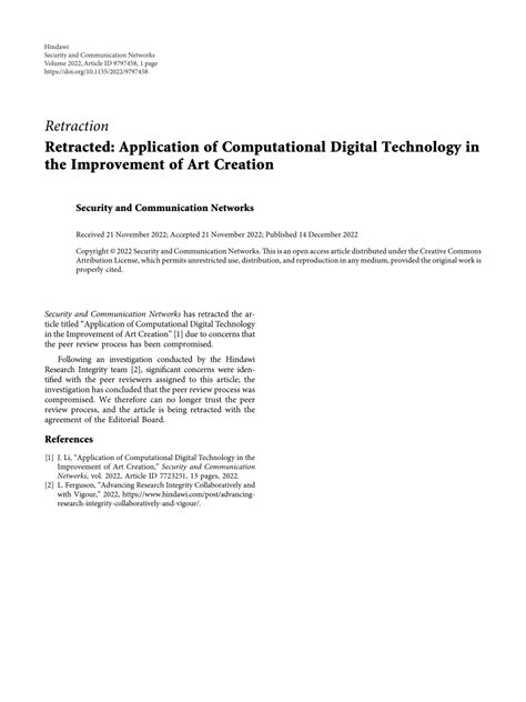 Pdf Retracted Application Of Computational Digital Technology In The Improvement Of Art Creation