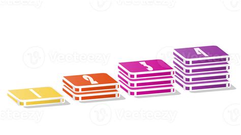 Bar Chart Rectangular 3d Infographics Elements Diagram With 4 Steps 32734196 Png
