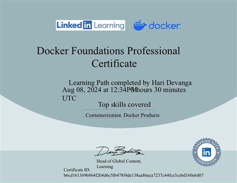 Hari Devanga On Linkedin 🚀achievement Unlocked Professional Docker Certificate Thrilled To