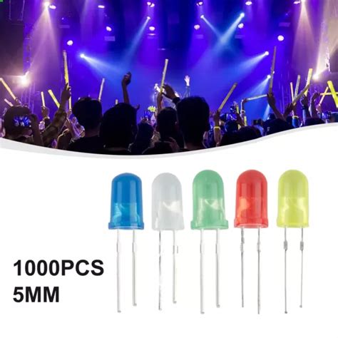 1000x 5mm Led Light Emitting Diode Blue Green Yellow White Red Diy Mixing Kit £13 85 Picclick Uk