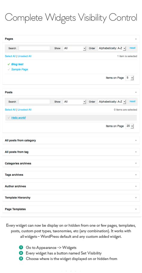 Sidebar Widget Manager For WordPress Feedlinks Net