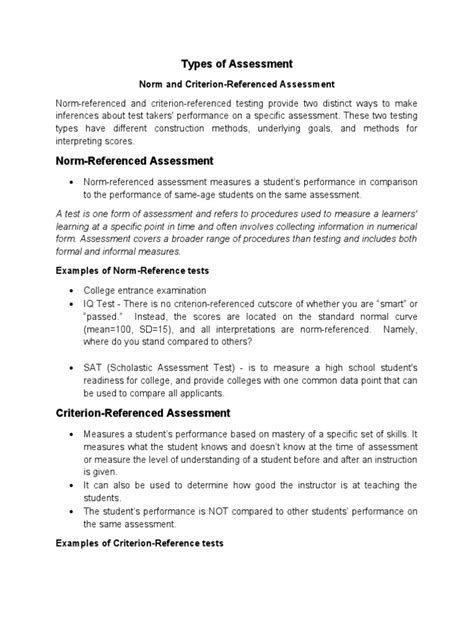 Norm And Criterion Referenced Assessment Pdf Test Assessment