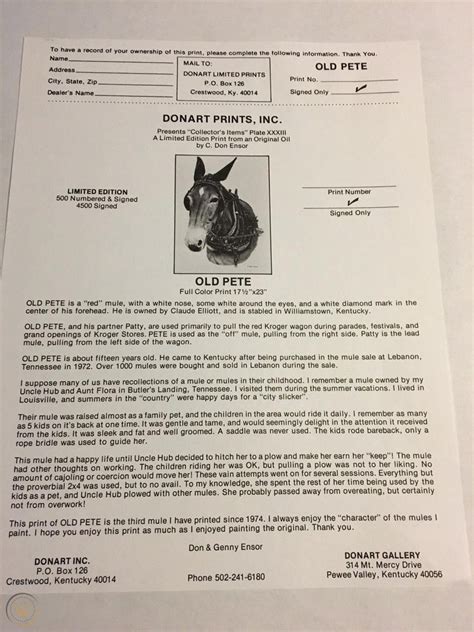 I Have Several Original Signed C Ensor Prints That I Would Like To Know The Value Of One In