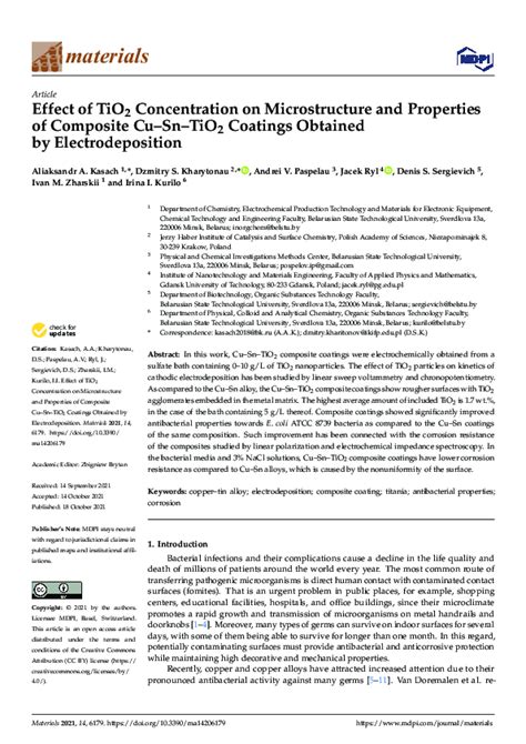 Pdf Effect Of Tio2 Concentration On Microstructure And Properties Of