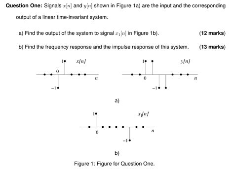 solved question one signals x[n] and y[n] shown in figure 1a are the input and the
