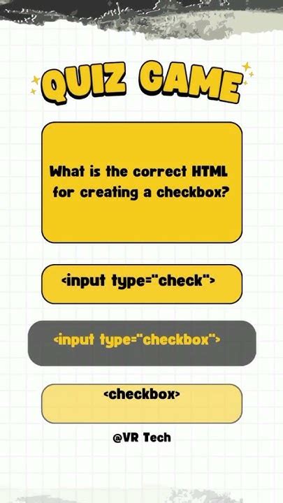Html For Creating A Checkbox Vrtech Html Html5 Checkboxes Htmltags Htmltutorial Youtube