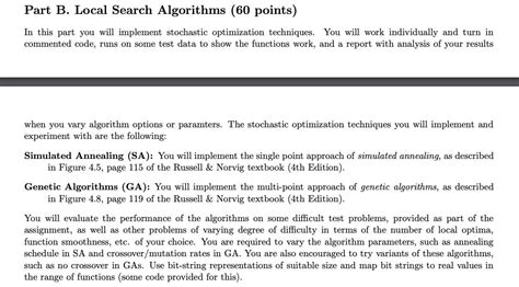 Solved Part B Local Search Algorithms 60 Points In This