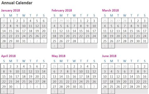 Calendar Excel One Page Full Year Updates For ANY YEAR Etsy