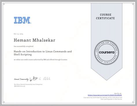 Hemant Mhalsekar On Linkedin Linux Shellscripting Ibm Certification Learningjourney