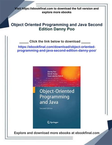 [free pdf sample] object oriented programming and java second edition