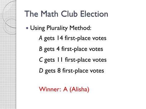 Ppt The Plurality Method The Borda Count Method Powerpoint