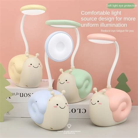 새로운 귀여운 재미 달팽이 책상 램프 펜 홀더 Led 학생 및 어린이 독서 및 학습 작은 책상 램프 Usb 충전 밤 램프야간 조명 Aliexpress